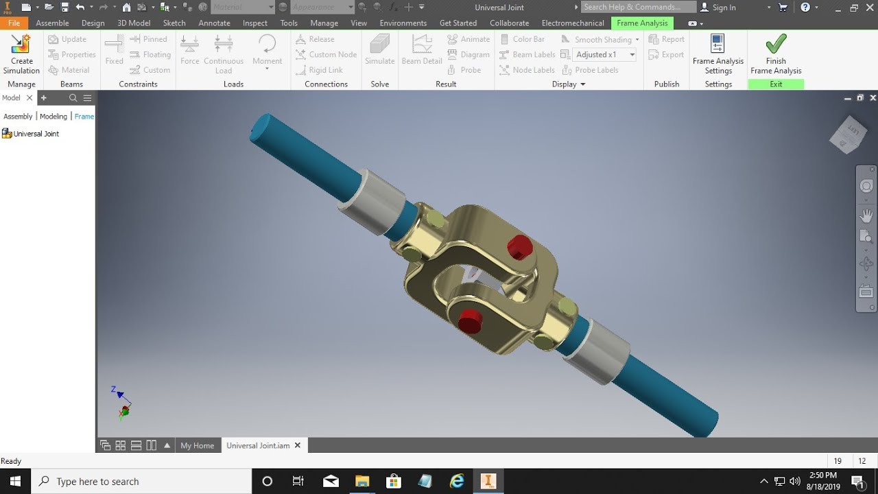 Autodesk Inventor Tutorial Design Universal Joint Part 1 Youtube