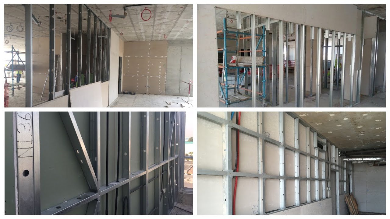 How To Install Metal Stud Framing Drywall Partition Youtube