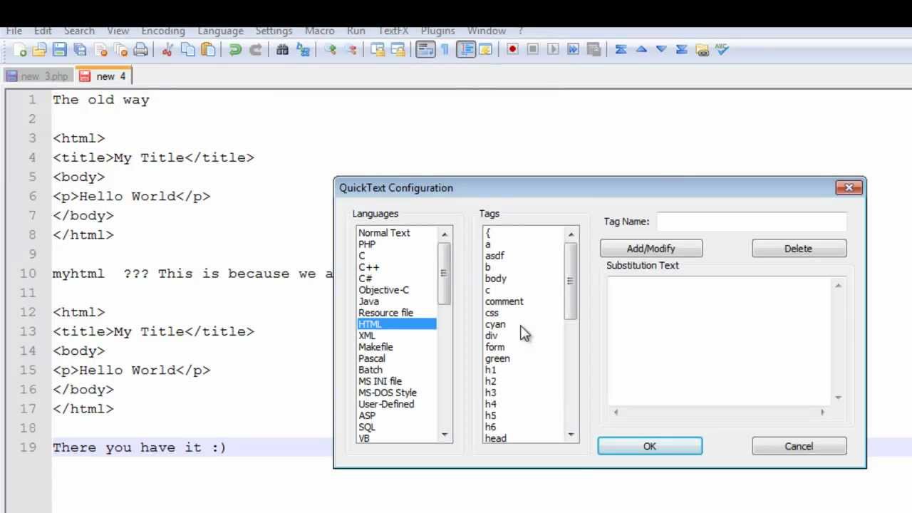 Notepad Quicktext Plugin Demo Youtube