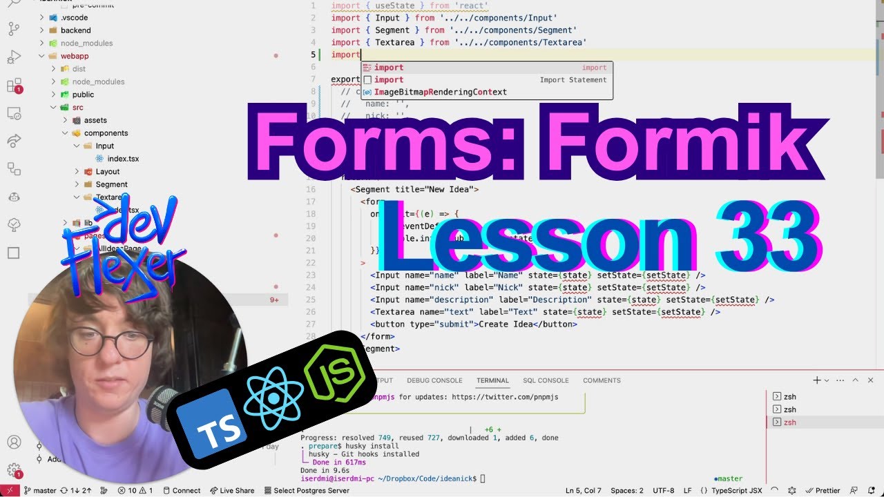 Lesson 33 Forms Formik Typescript Node Js React Youtube