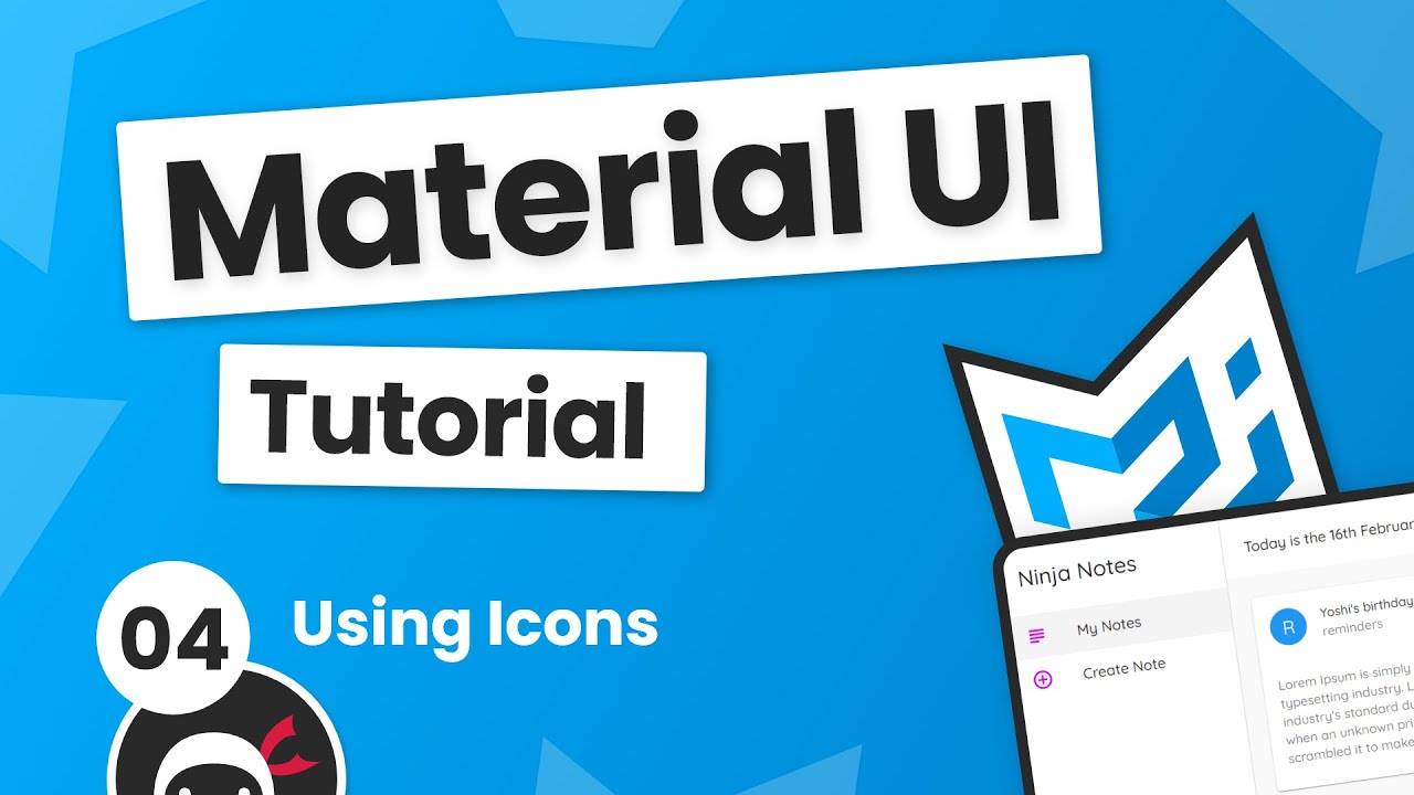 Material Ui Tutorial 4 Icons Youtube
