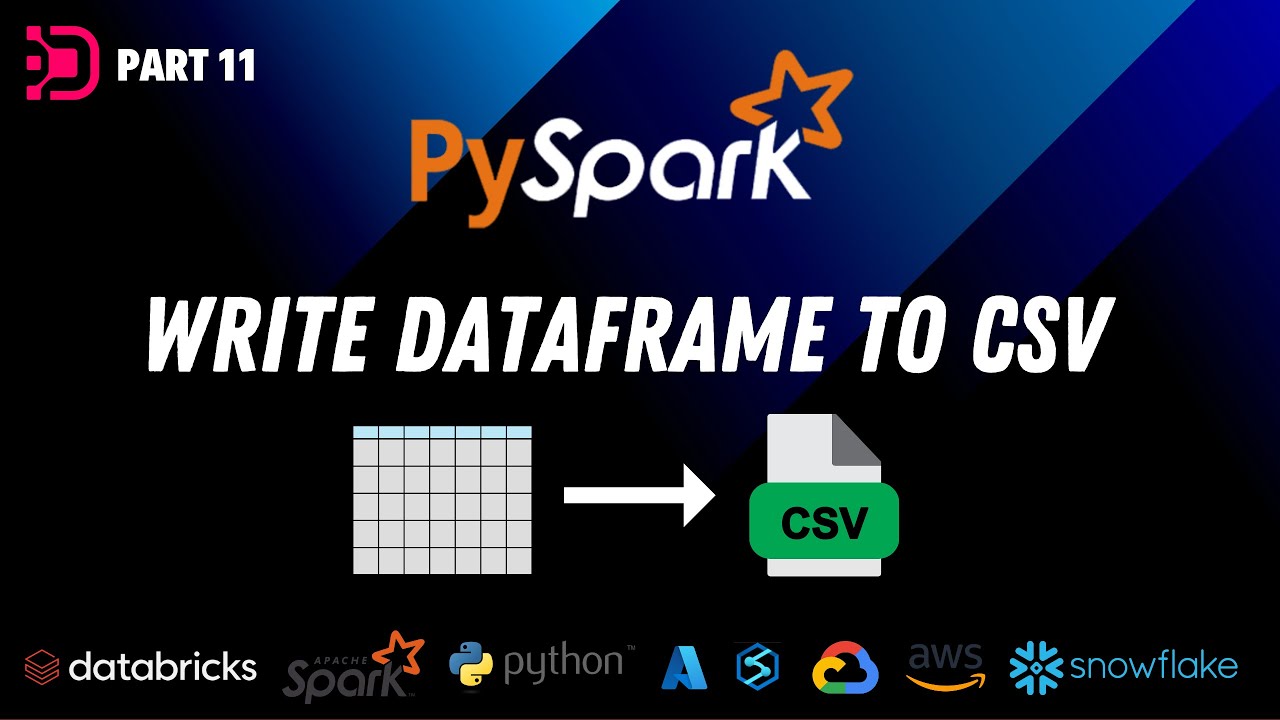11 Write Dataframe To Csv File Using Pyspark Youtube