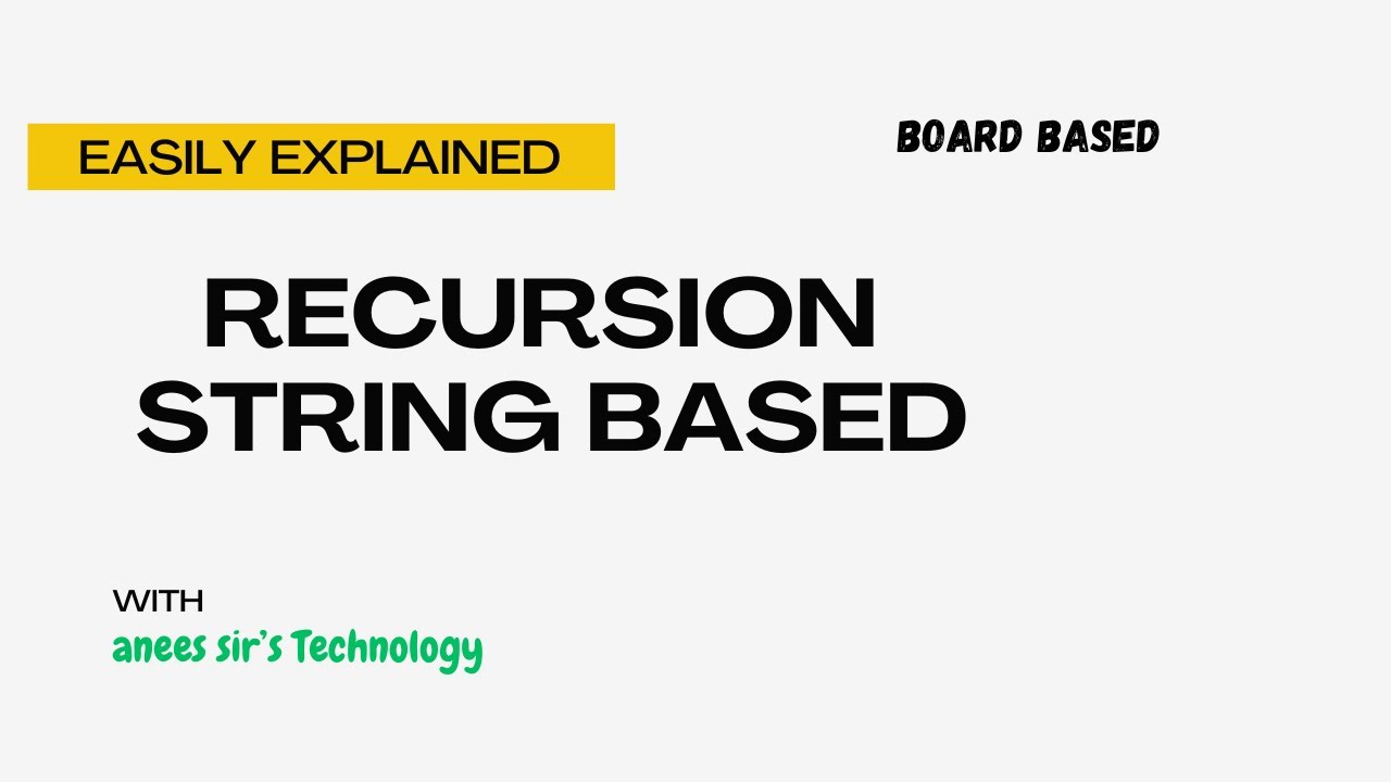 String Based Recursion Youtube