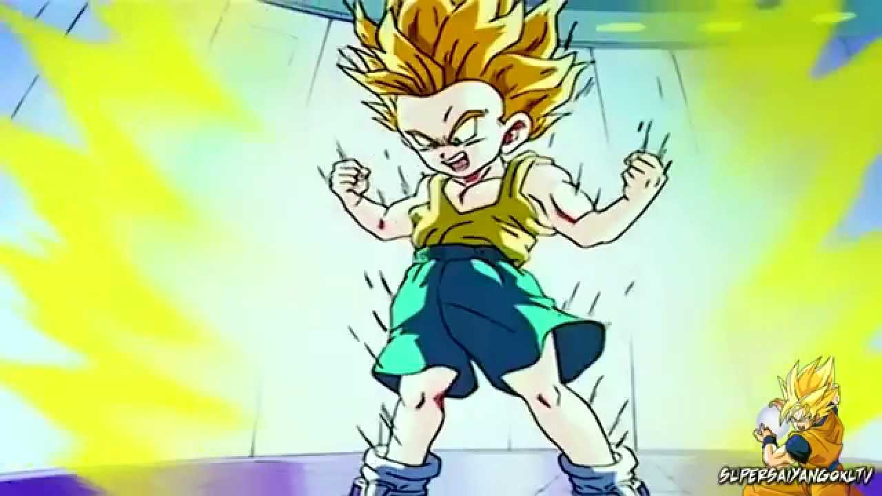 Kid Trunks Turns Super Saiyan For The First Time Kid Trunks Vs Vegeta