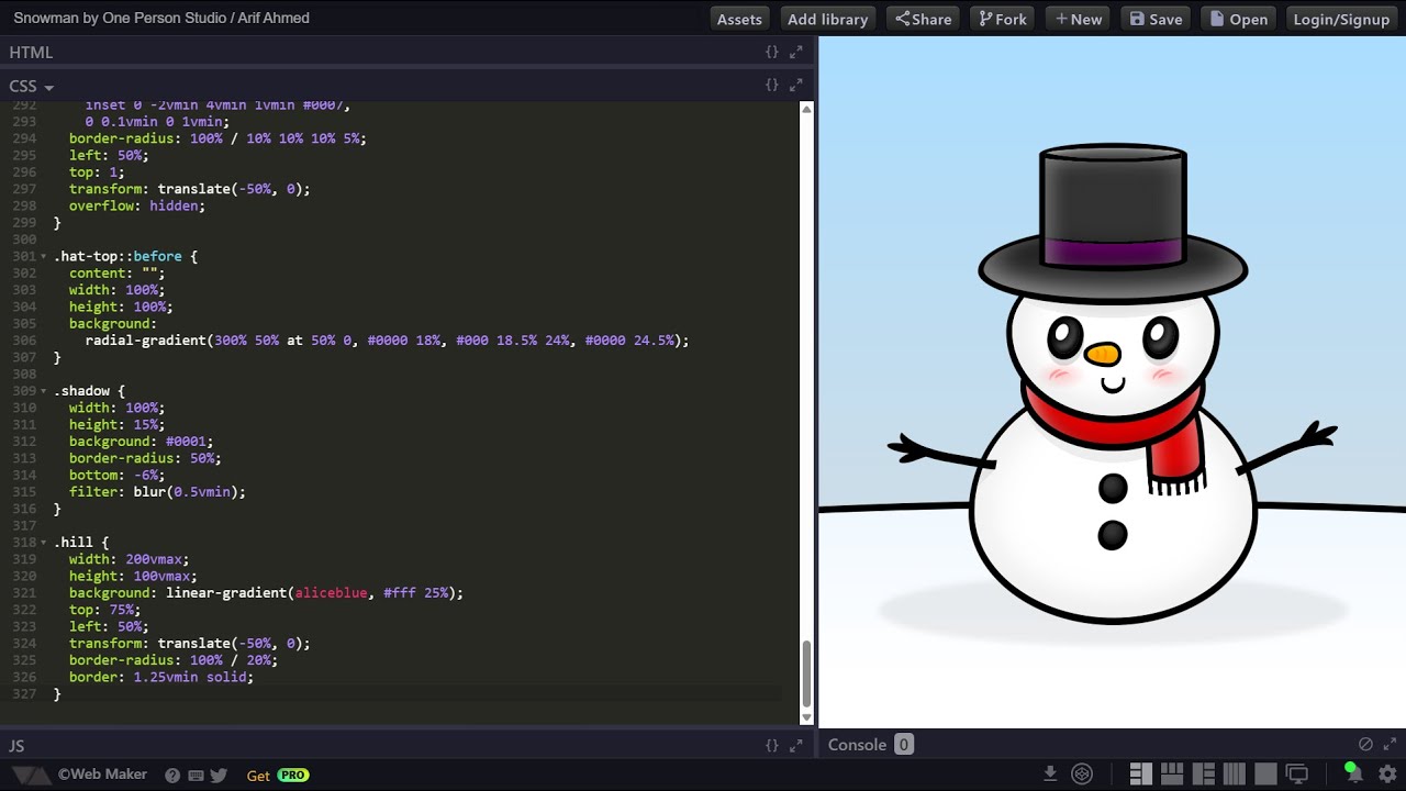 Asmr Programming Snowman In Css No Talking Youtube