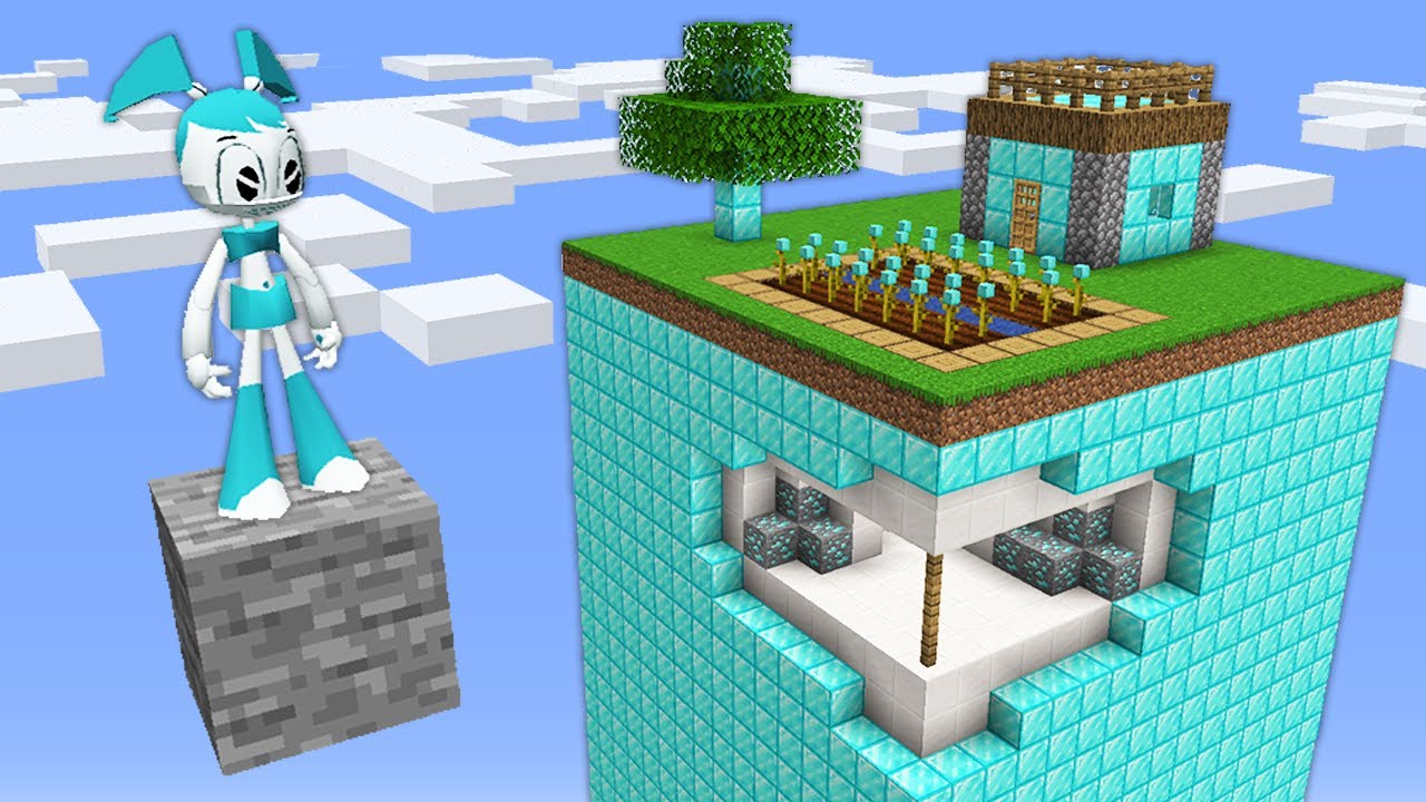 Teenage Robot One Chunk Survival In Minecraft Superhero Jenny Xj9