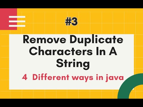 String Program 3 Remove Duplicate Characters In A String Java
