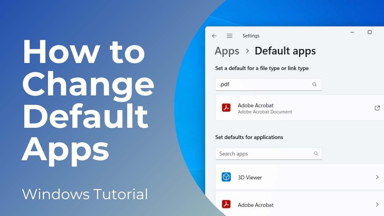 How To Change Default Apps On Windows 11 Youtube
