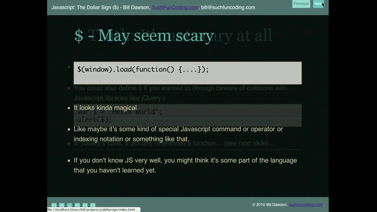 Javascript The Dollar Sign Youtube