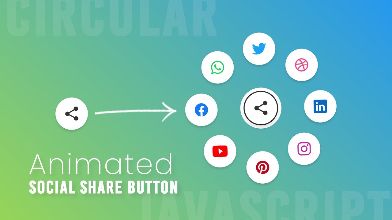 Animated Circular Social Share Menu Using Html Css Vanilla Javascript