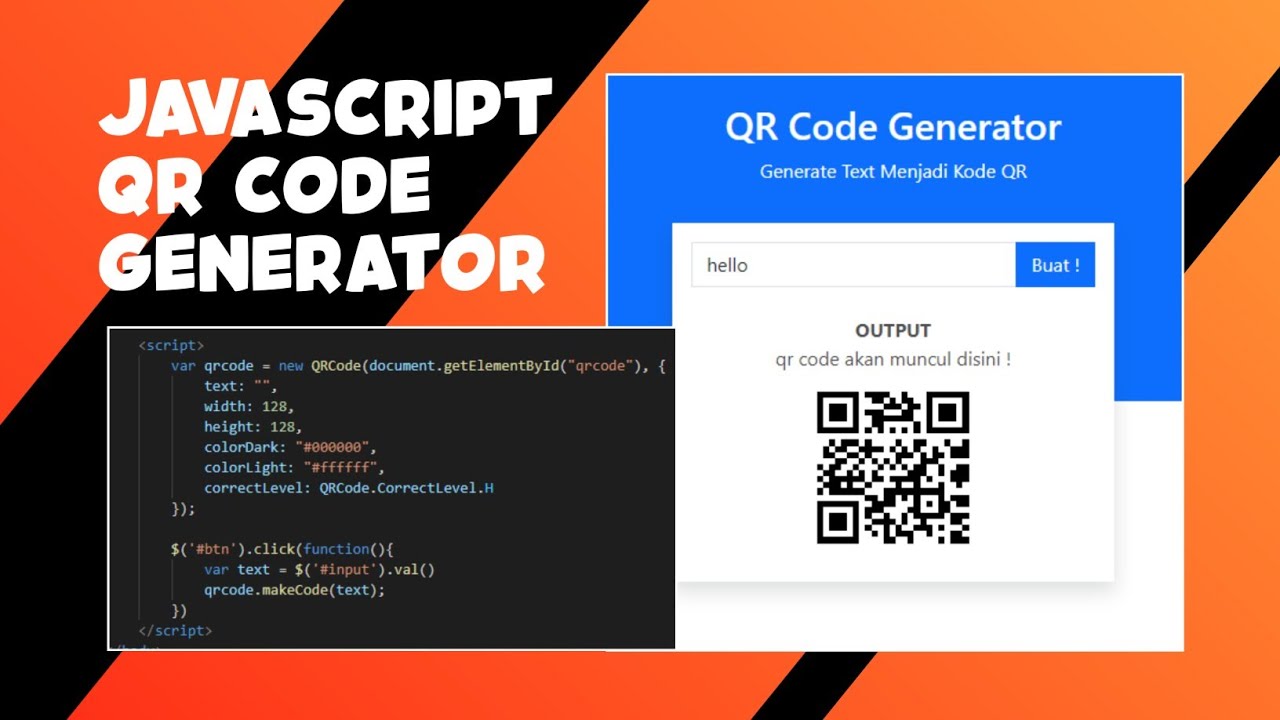 Cara Membuat Qr Code Generator Pakai Javascript Dengan Mudah Youtube