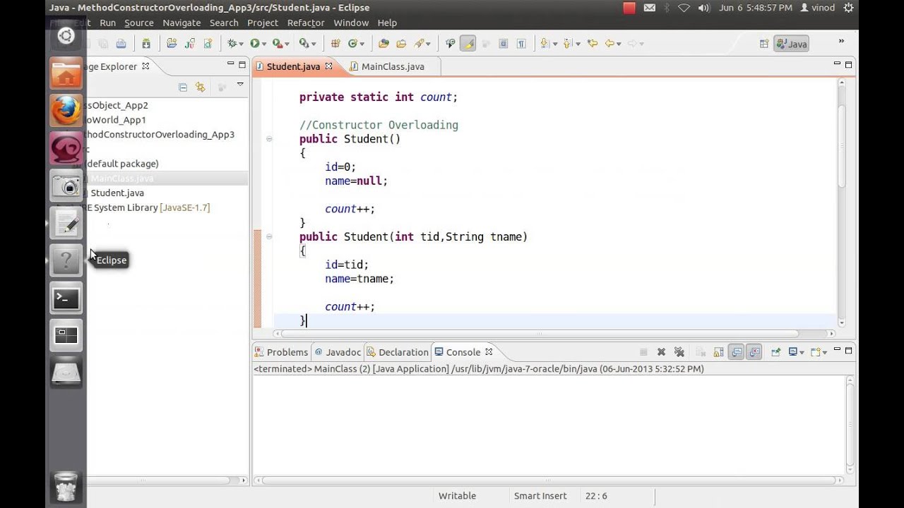 Java Constructor Method And Static Variable Tutorial 3 Youtube