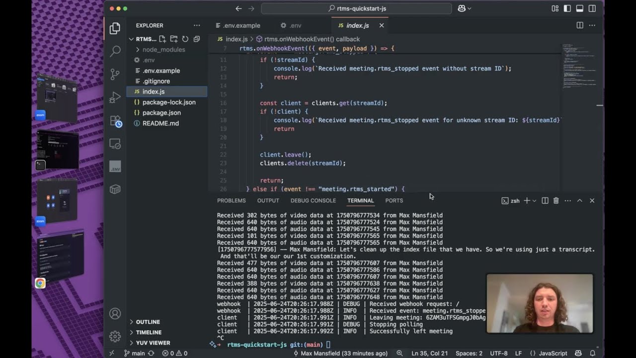 Getting Started With Realtime Media Streams With The Nodejs Rtms Sdk