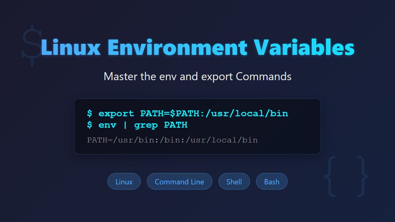 Linux Environment Variables Env Export Commands Explained Youtube