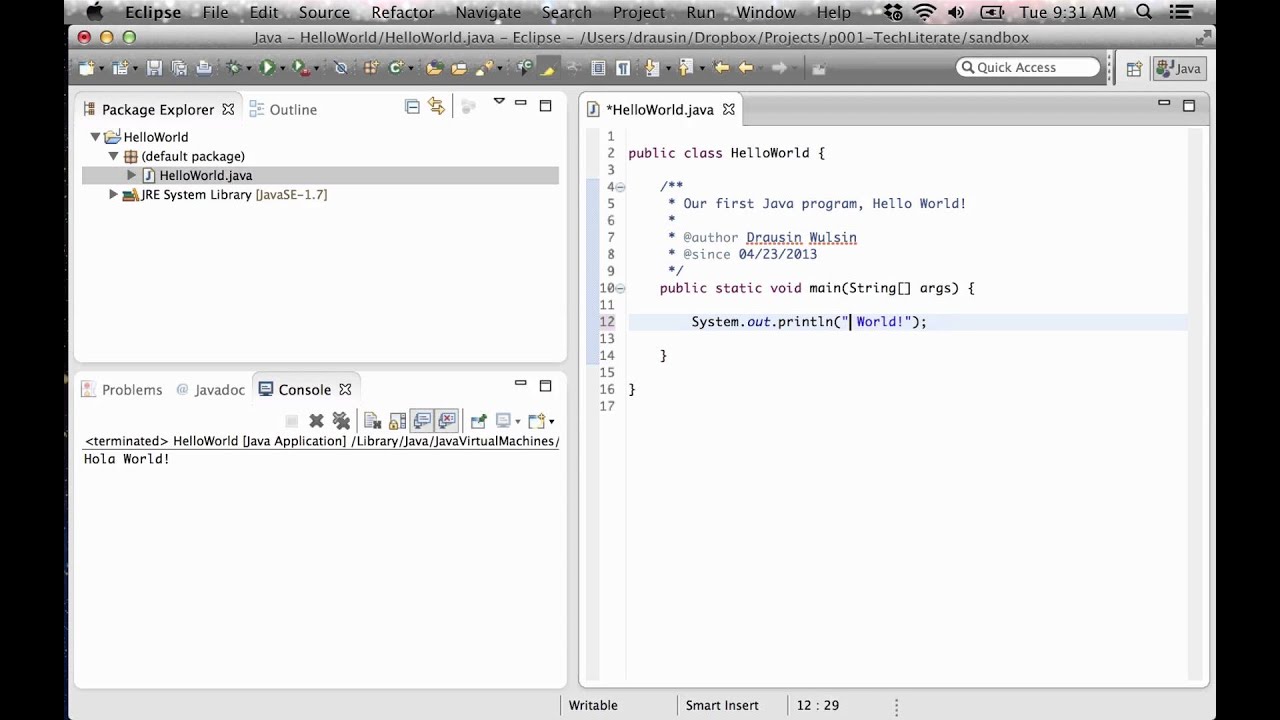 Hello World In Java Lasopavisa