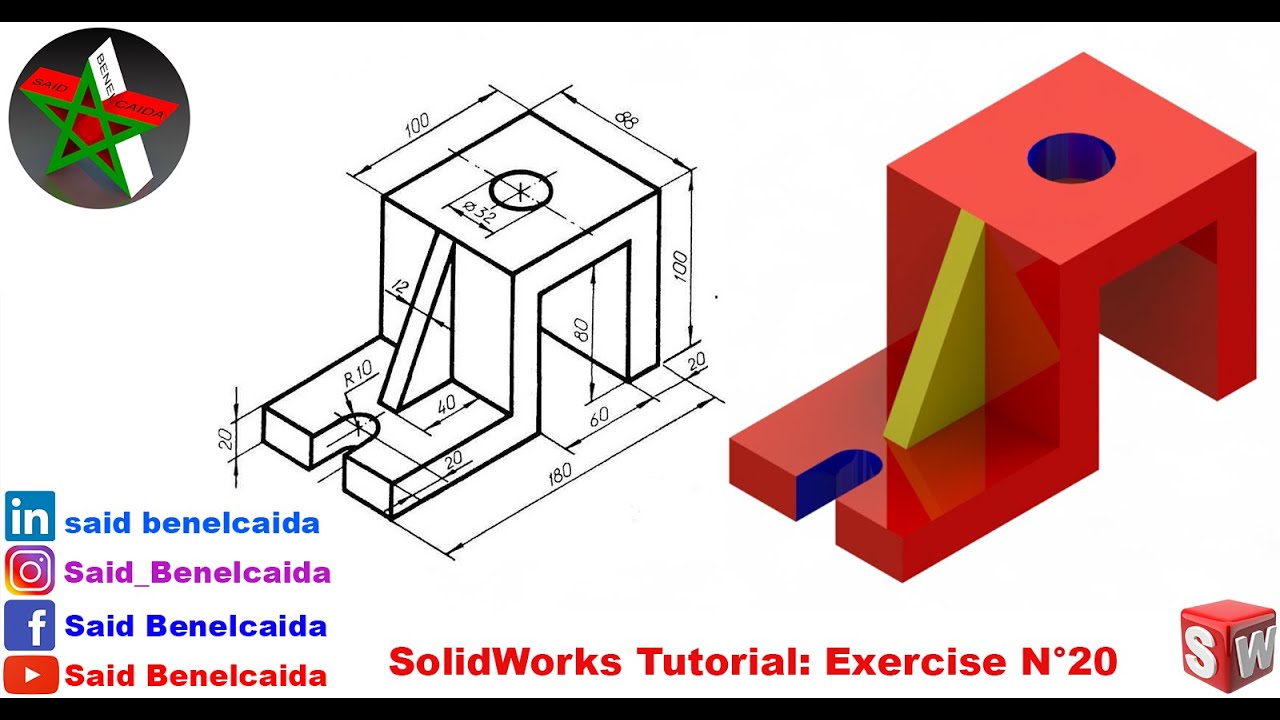 Solidworks Tutorial For Beginners Exercise 20 Youtube