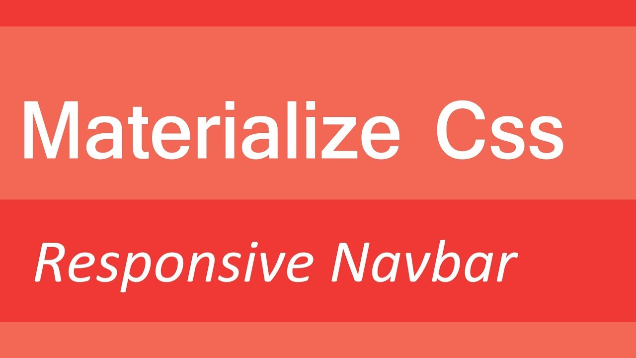 Materialize Css Responsive Navbar Youtube
