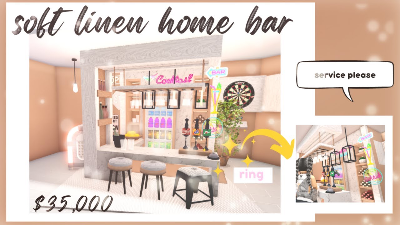 Building A Aesthetic Linen Home Juice Bar Bloxburg Build Challenge