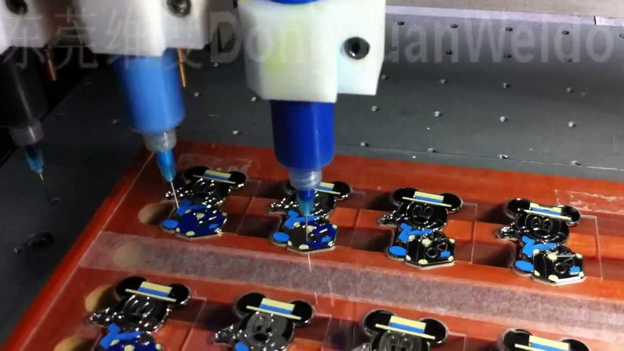 Weldo Automatic Enamel Dsipenser Machine For Metal Badge Youtube