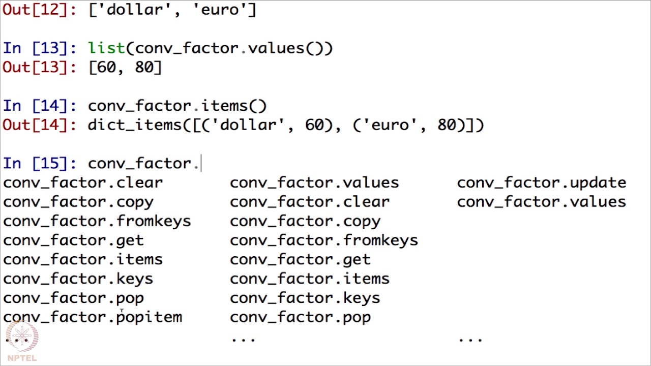 Dictionaries Youtube