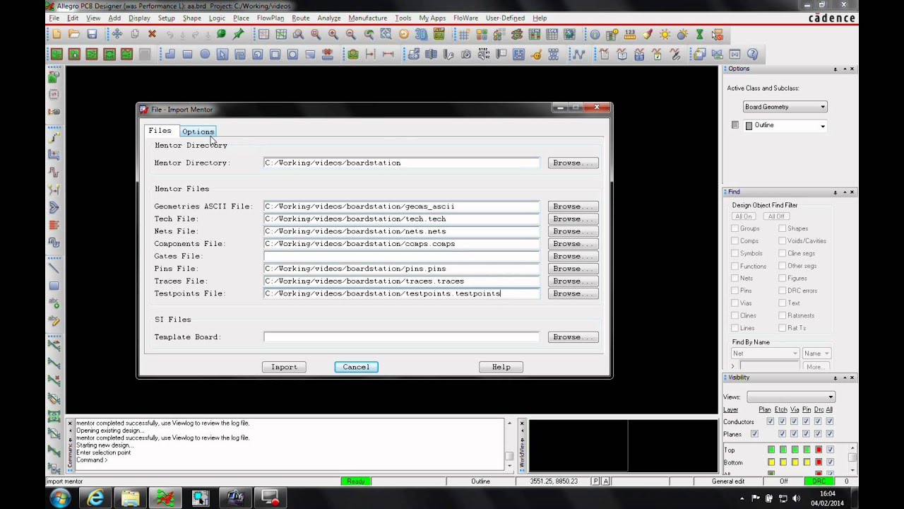 Cadence Allegro Import Boardstation Tutorial Youtube