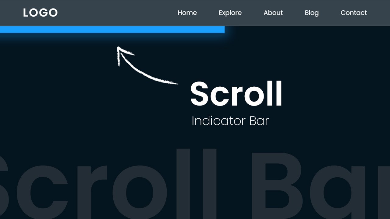 Scroll Indicator Bar With Responsive Header Navigation Menu Html