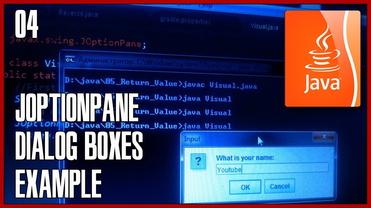 Java Tutorial 04 Joptionpane Dialog Boxes Example Youtube