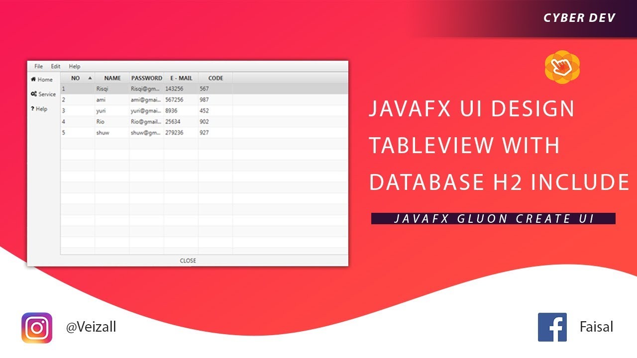 Javafx Tableview Include Database H2 Load Data On Table View Youtube