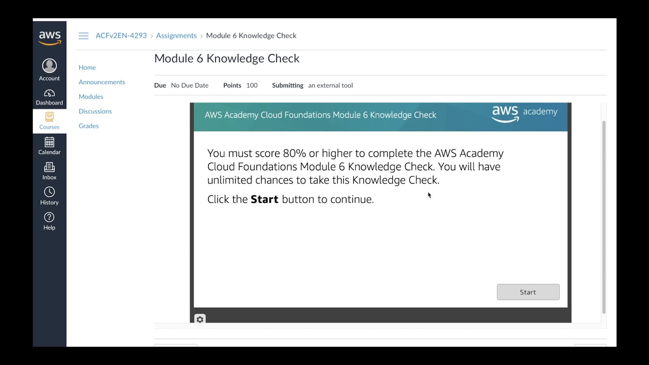 Aws Academy Cloud Foundation Module 6 Knowledge Check Youtube