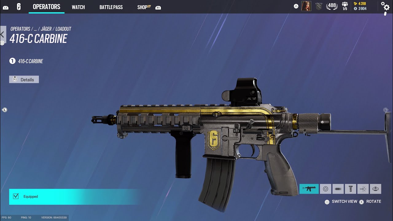 Rainbow Six Siege Market Place Jager S 416 Carbine Gold Dust