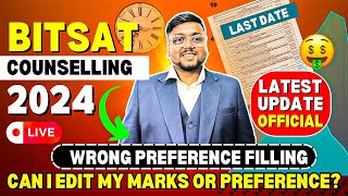 Bitsat 2024 Official Important Update For Preference Filling Bitsat Counselling 2024 Bitsat Tri ...