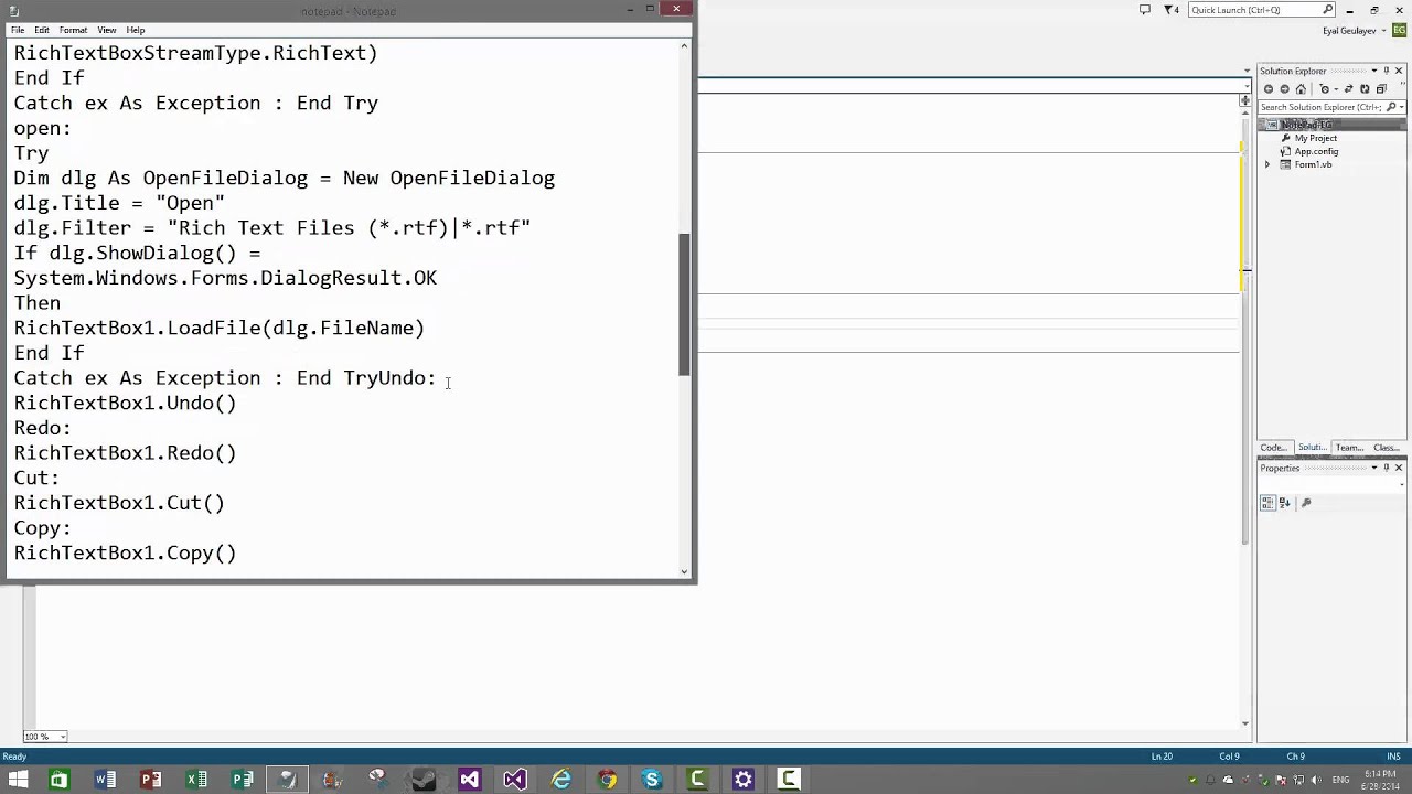 Visual Studio 2013 Vb Notepad Guide Youtube