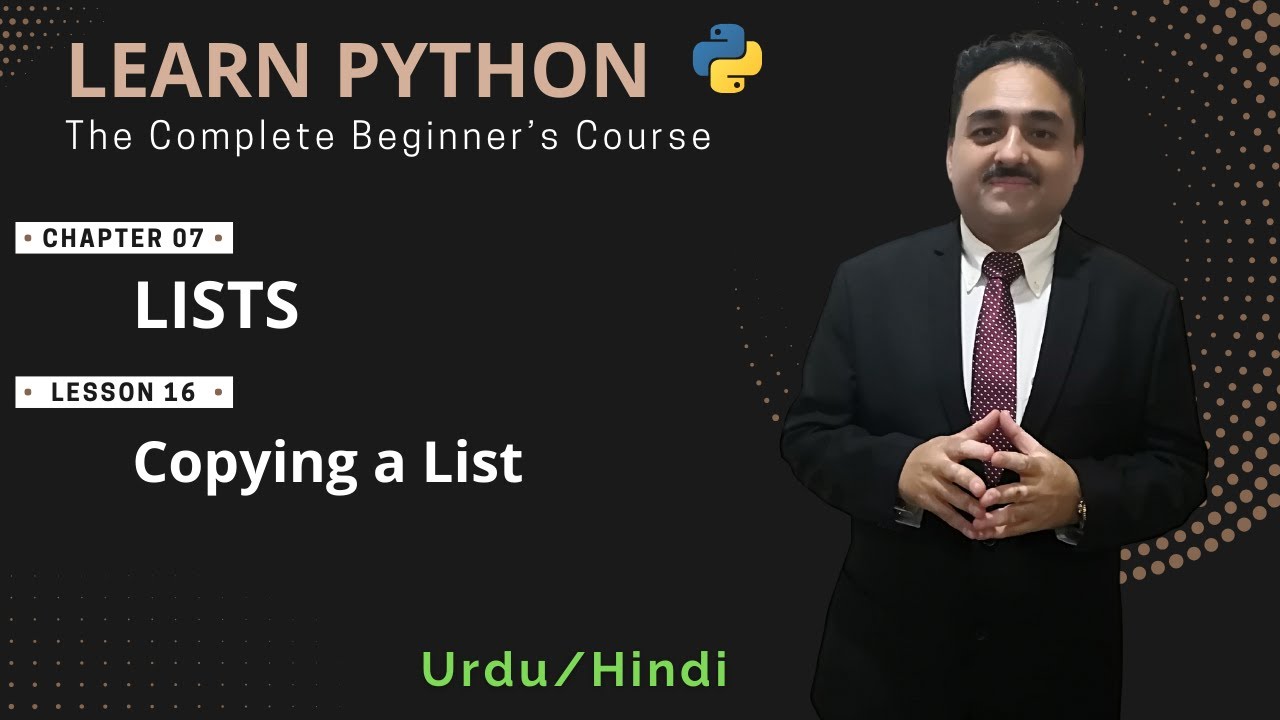 Learn Python Lists Copying A List In Python Youtube