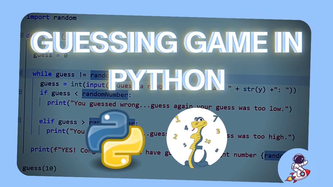 Build A Python Guessing Game Guessing Game In Python Youtube