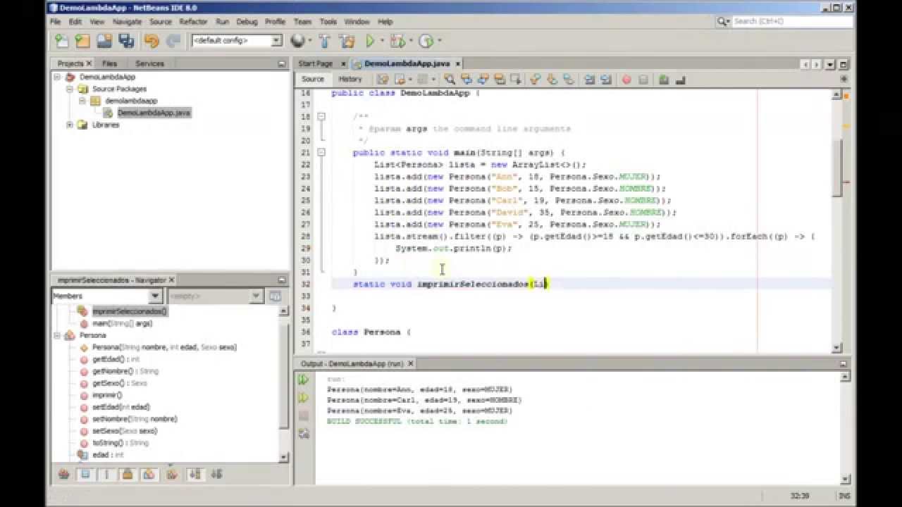 Expresiones Lambda Con Java 8 En Netbeans 8 Youtube