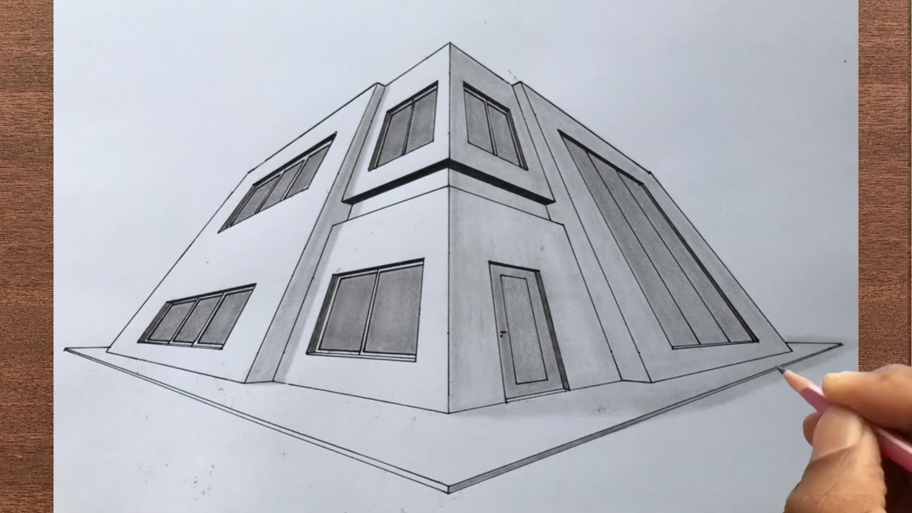 Easy 3 Point Perspective Drawing Infinite Painter Drawing A Building