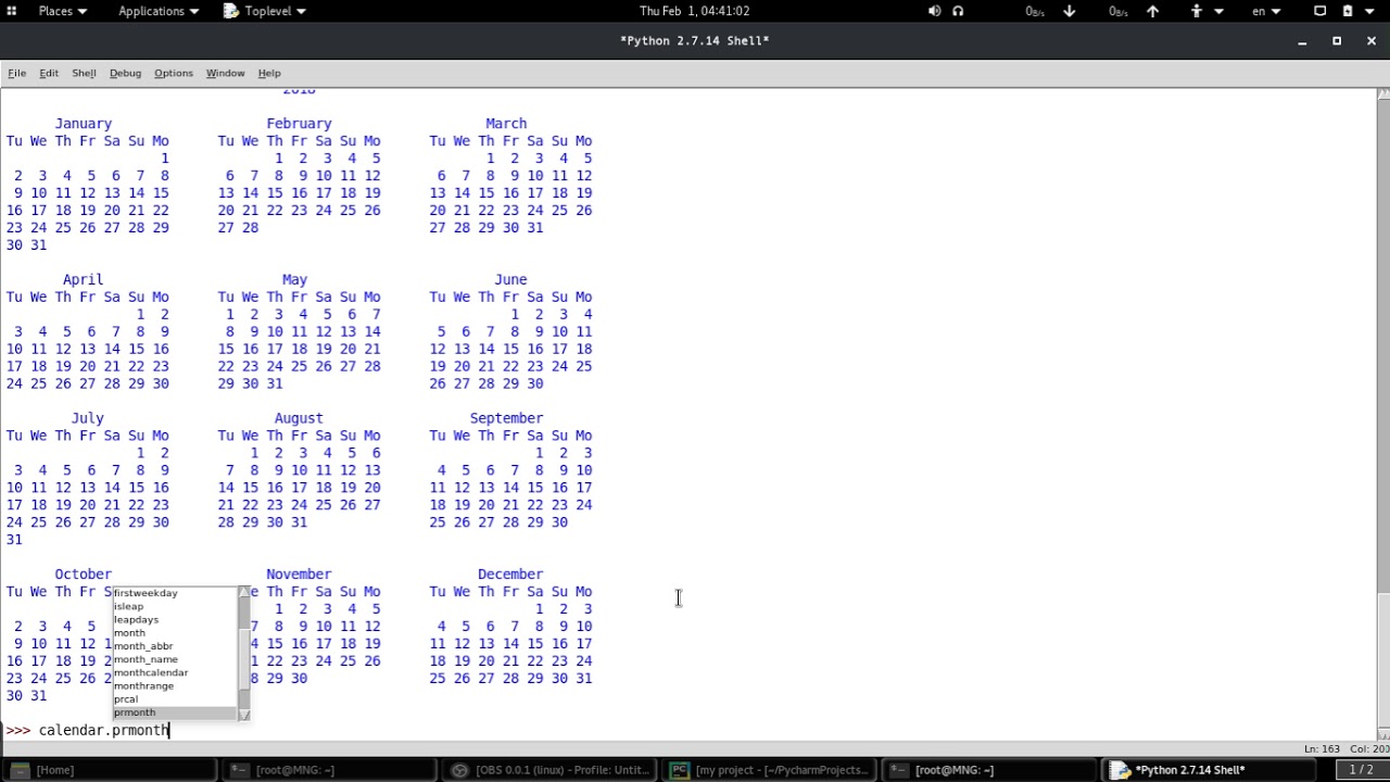 Calendar Module Python Youtube