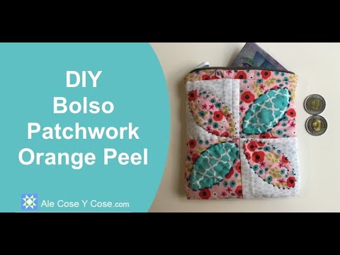 Orange Peel Patchwork Pouch Bolso Patchwork Orange Peel Tutorial