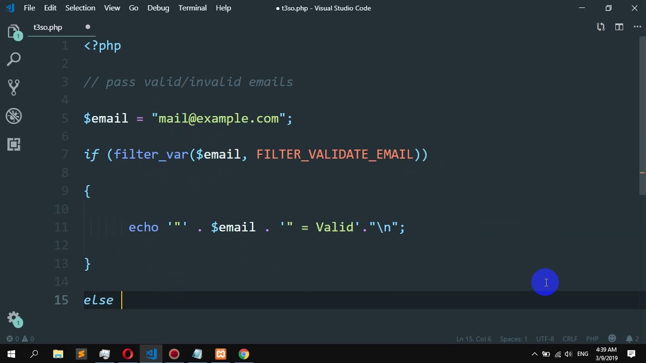 How To Validate An Email Address In Php Youtube