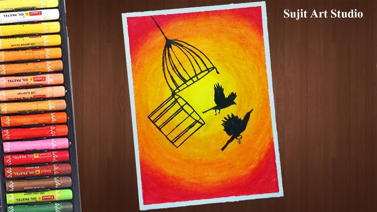 Save Birds Life Drawing Very Easy With Oil Pastels Youtube