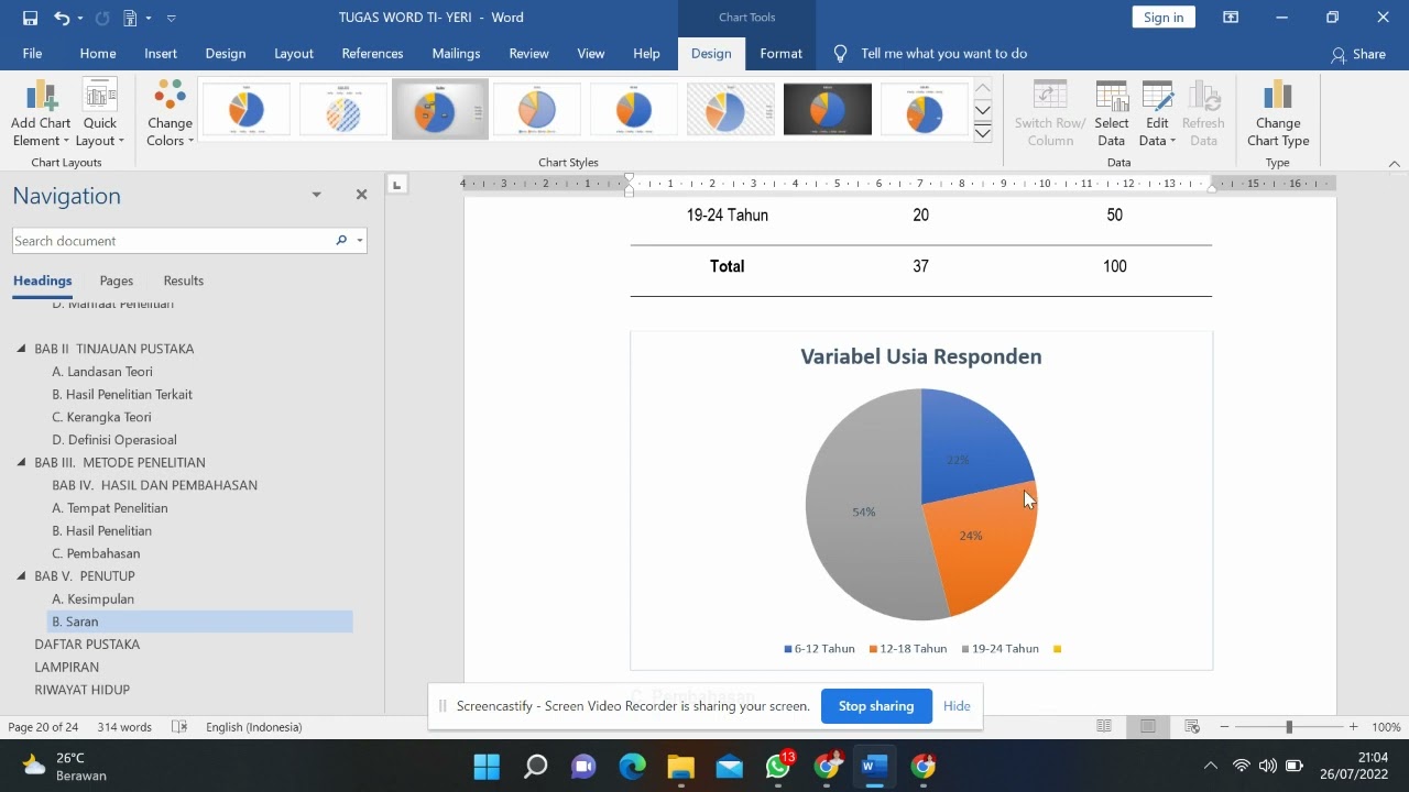 Pembuatan Pie Chart Youtube