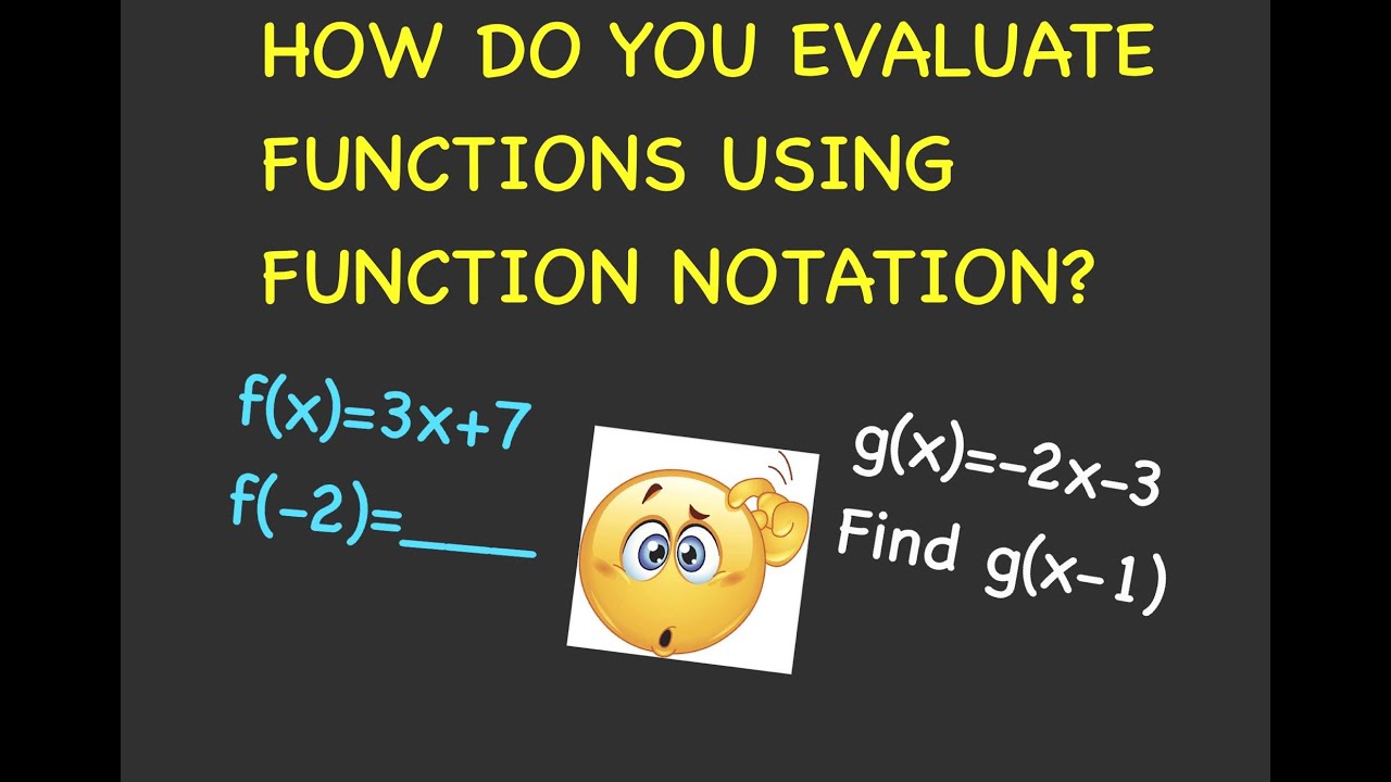 How Do You Evaluate Functions Using Function Notation Youtube