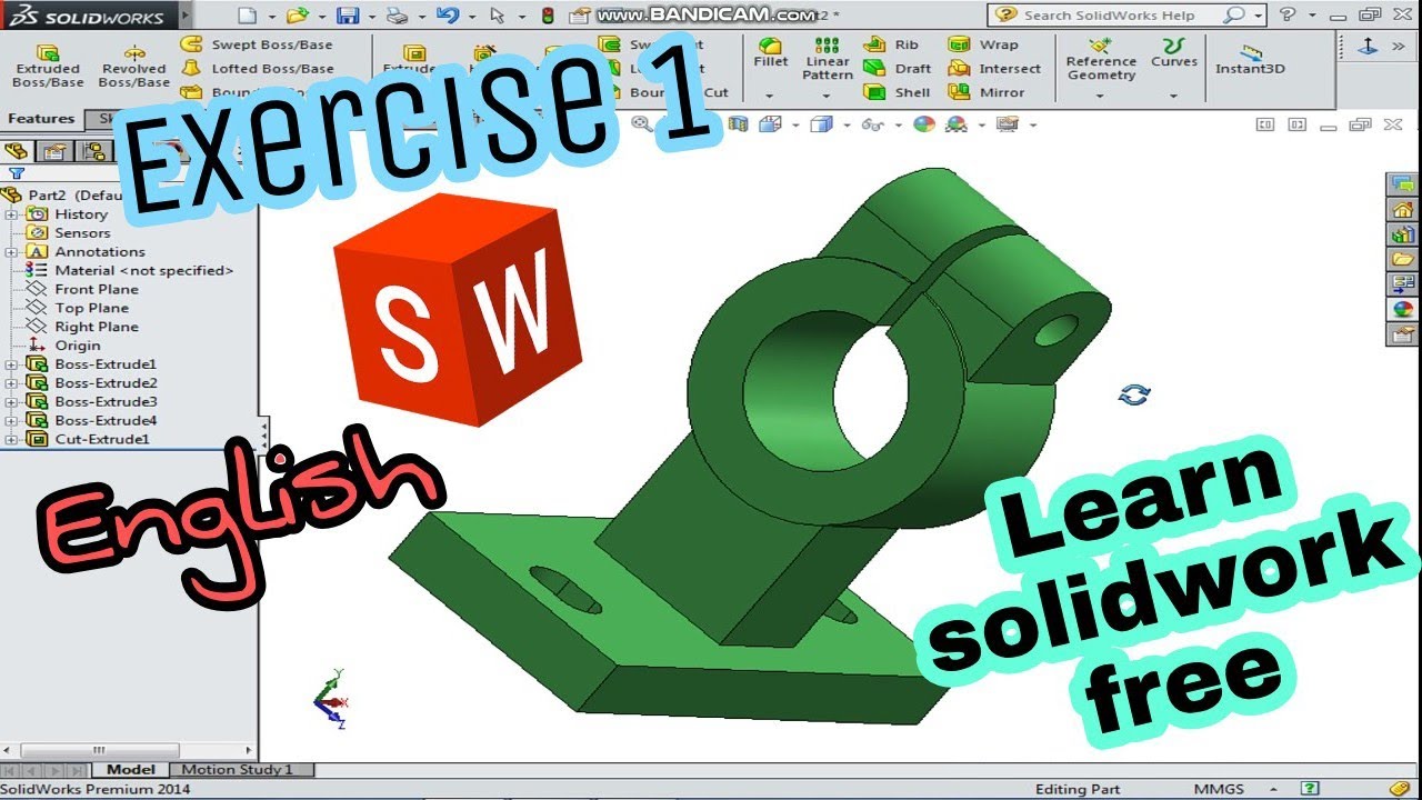 Learn Solidwork Exercise 1 Solidwork Tutotial Very Helpful For