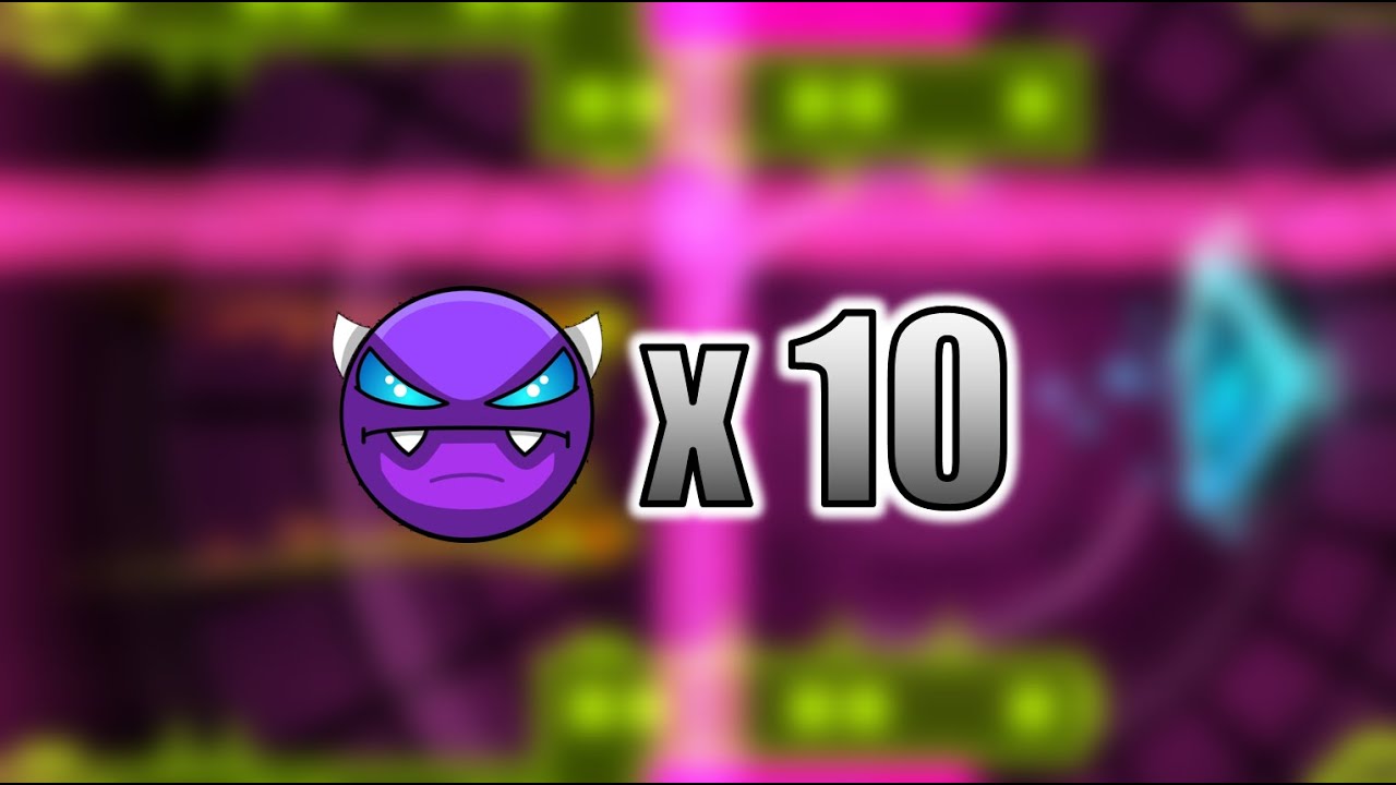 Geometry Dash I Beat 10 Easy Demons In 1 Page Youtube
