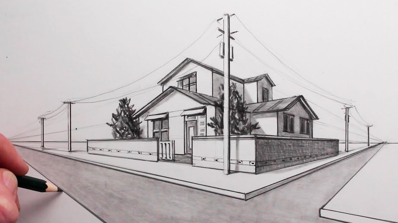 Two Point Perspective House How To Draw Two Point Perspective