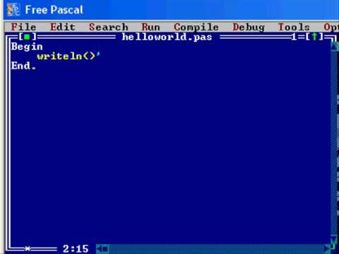 Pascal Tutorial 1 Helloworld Youtube