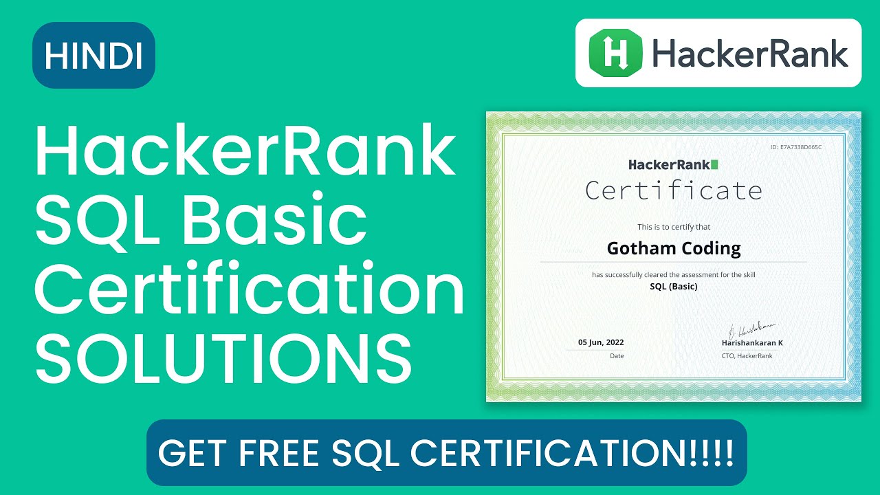 Hackerrank Sql Basic Certification Solutions Explanation And Free