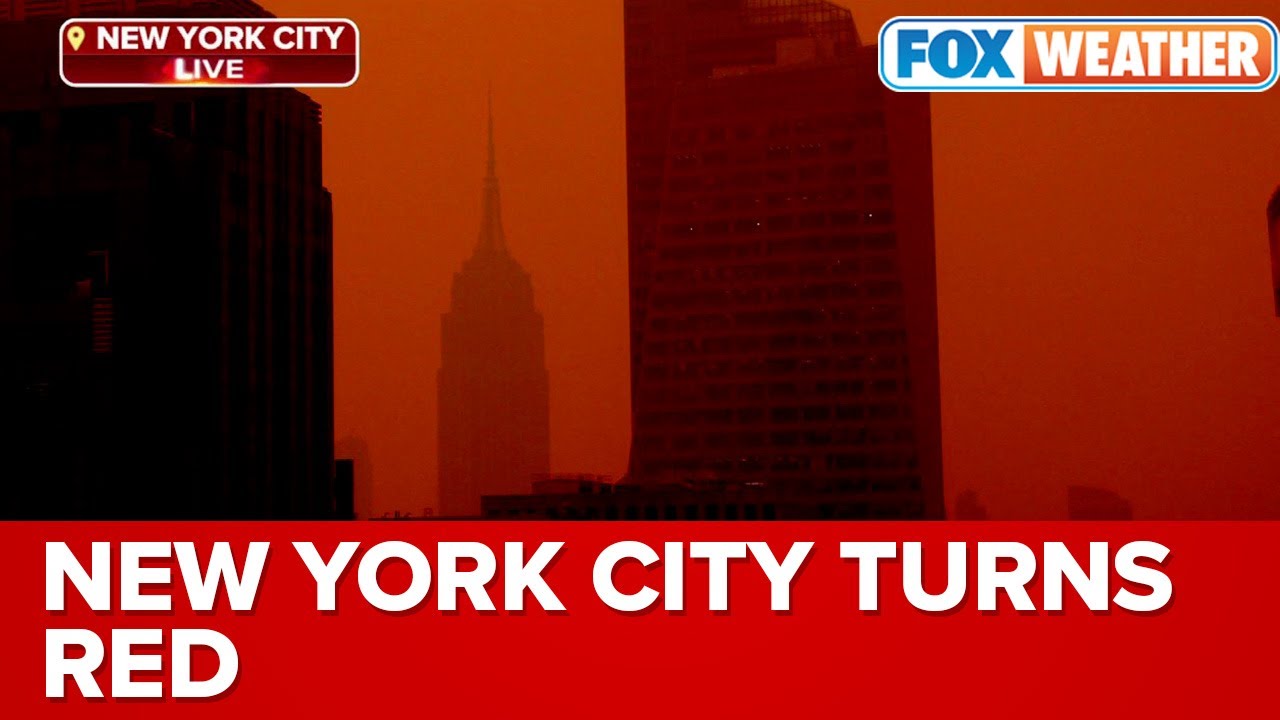 This Looks Like A Horror Film New York City Turns Red From Canadian