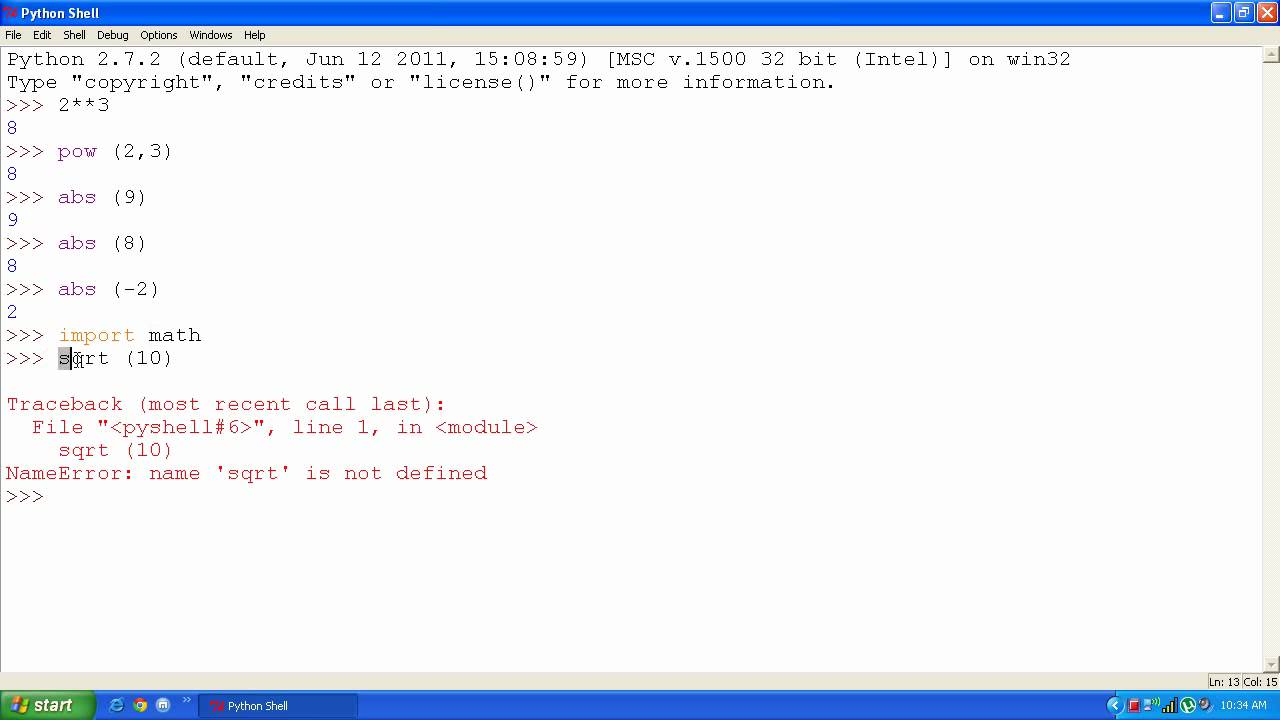 Python 04 Importing Math Module Youtube
