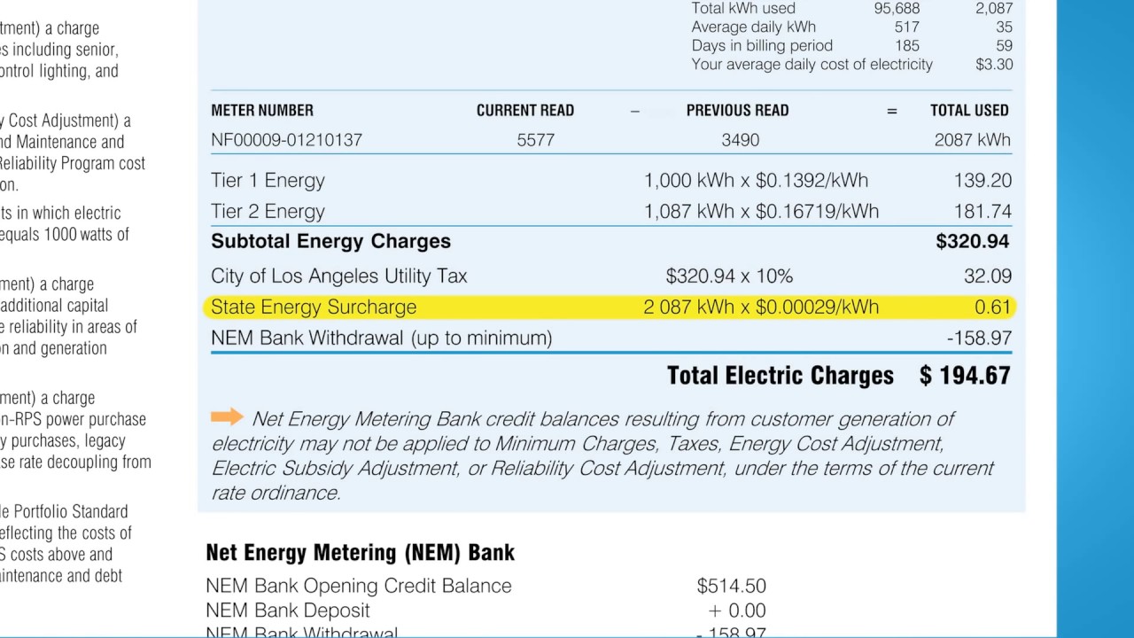 Understanding Your Ladwp Solar Bill Youtube